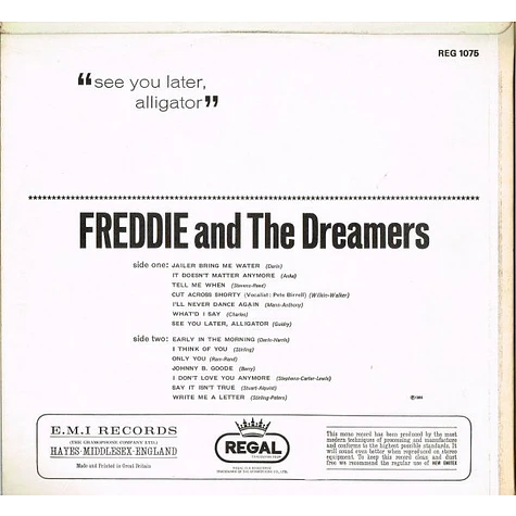 Freddie & The Dreamers - See You Later Alligator - Vinyl LP - UK ...