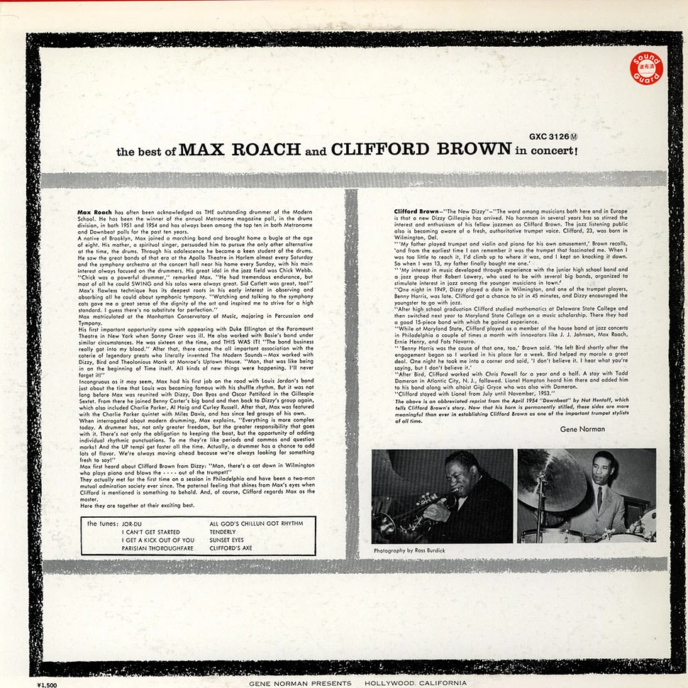 Clifford Brown And Max Roach - The Best Of Max Roach And Clifford Brown ...