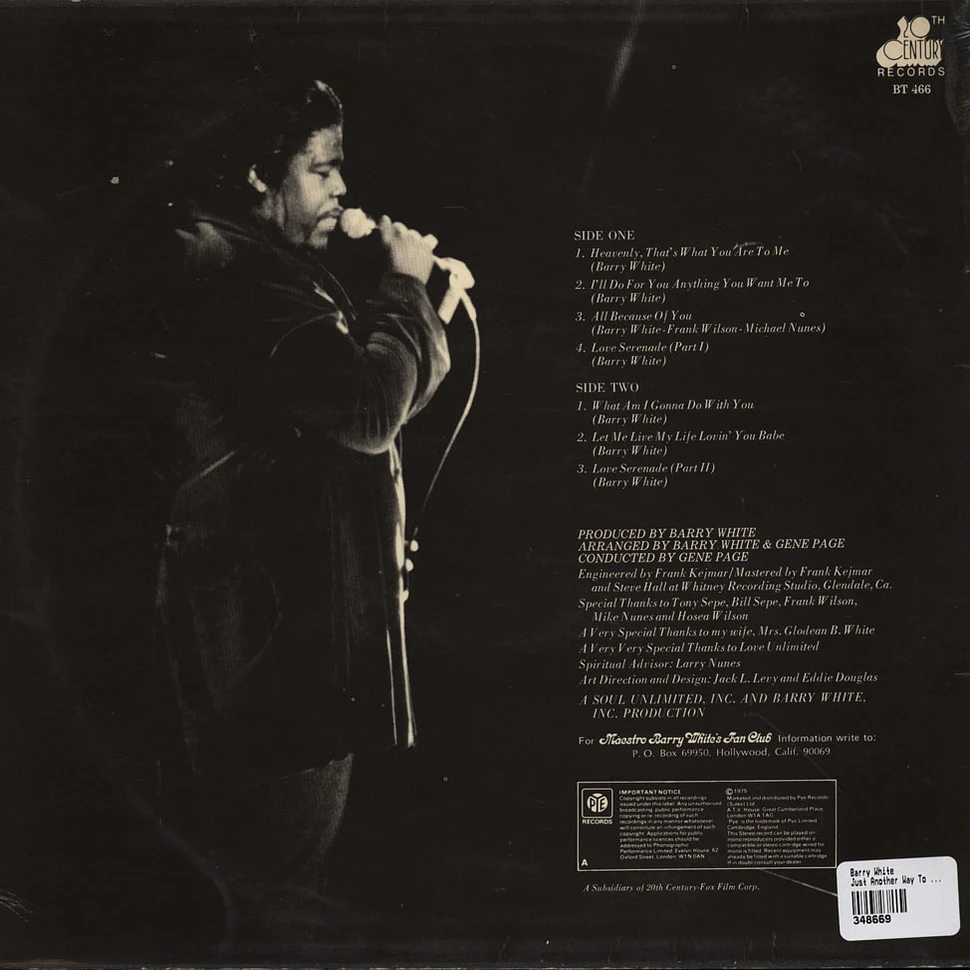 Barry White - Just Another Way To Say I Love You - Vinyl LP - 1975 - UK ...