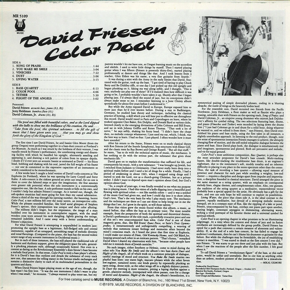 David Friesen - Color Pool - Vinyl LP - 1979 - US - Original | HHV