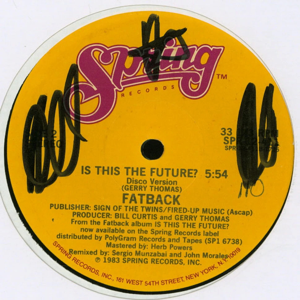 The Fatback Band - Is This The Future? - Vinyl 12" - 1983 - US ...