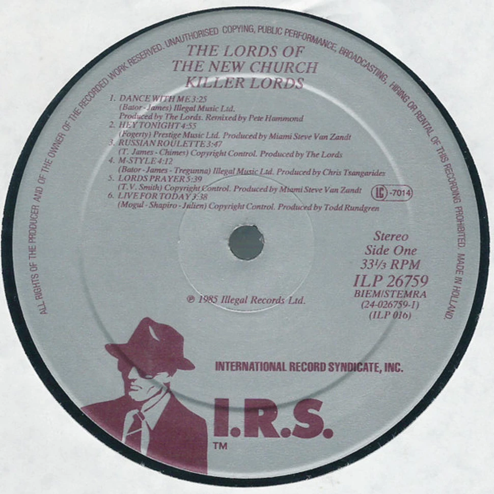 Lords Of The New Church - Killer Lords - Vinyl LP - 1985 - EU ...