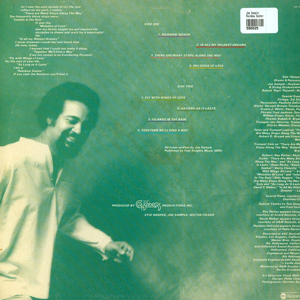 Joe Sample - Rainbow Seeker - Vinyl LP - 1978 - US - Original | HHV