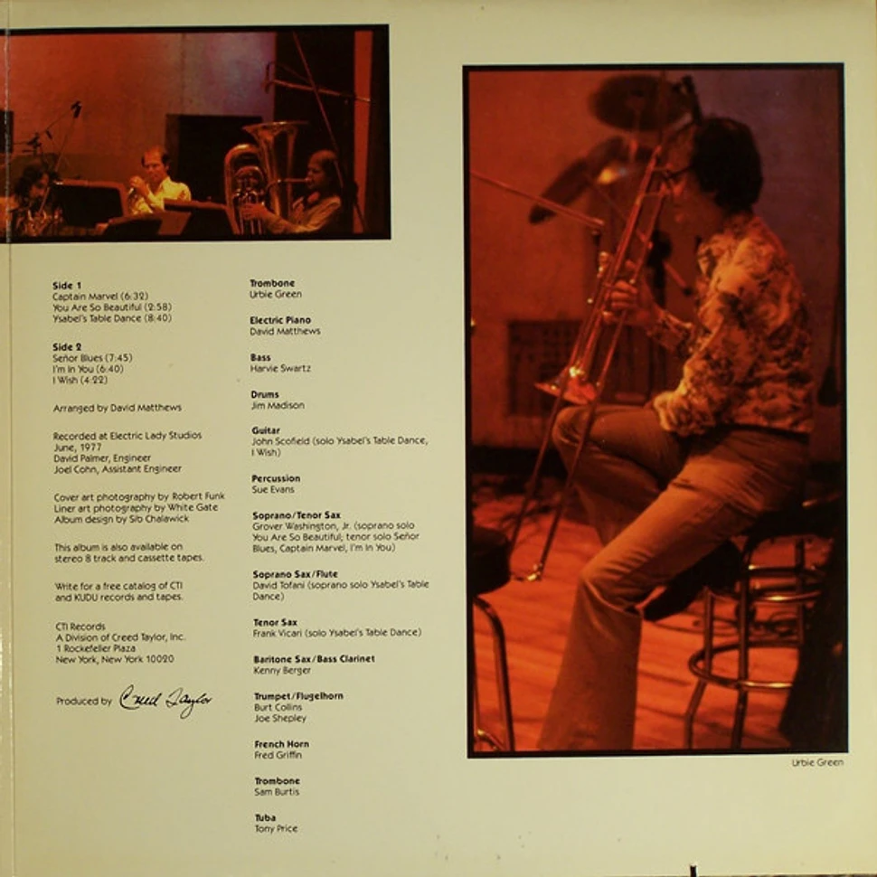 Urbie Green With Grover Washington, Jr. & Dave Matthews' Big Band ...