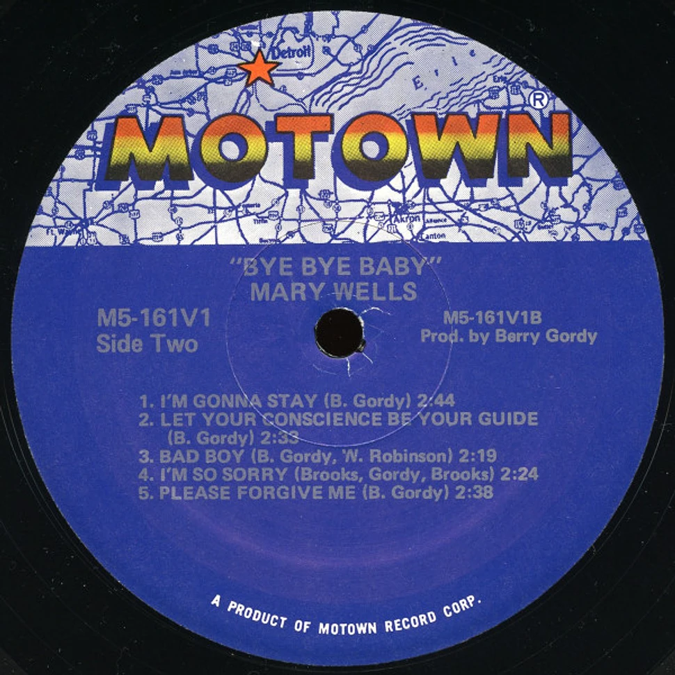 Mary Wells - Bye Bye Baby I Don't Want to Take a Chance - Vinyl LP ...