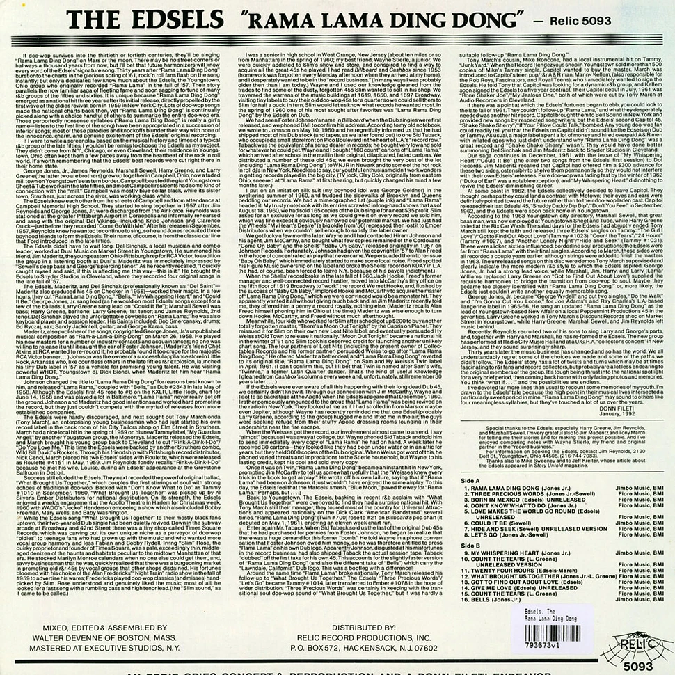 The Edsels - Rama Lama Ding Dong - Vinyl LP - 1992 - US - Original | HHV