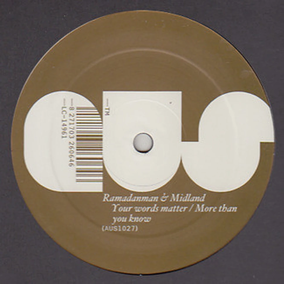 Ramadanman & Midland - Your Words Matter / More Than You Know - Vinyl ...