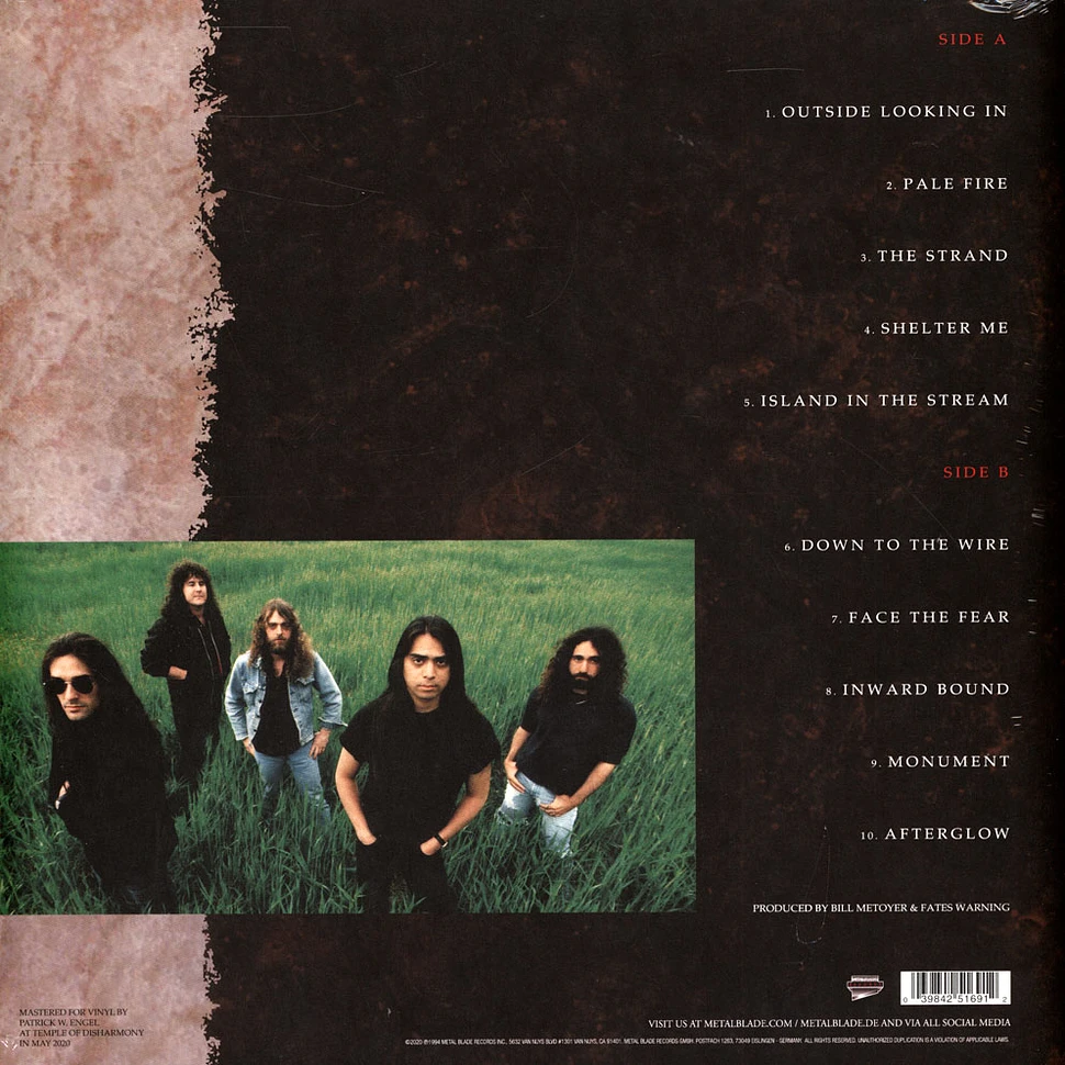 Fates Warning - Inside Out - Vinyl LP - 2020 - EU - Reissue | HHV