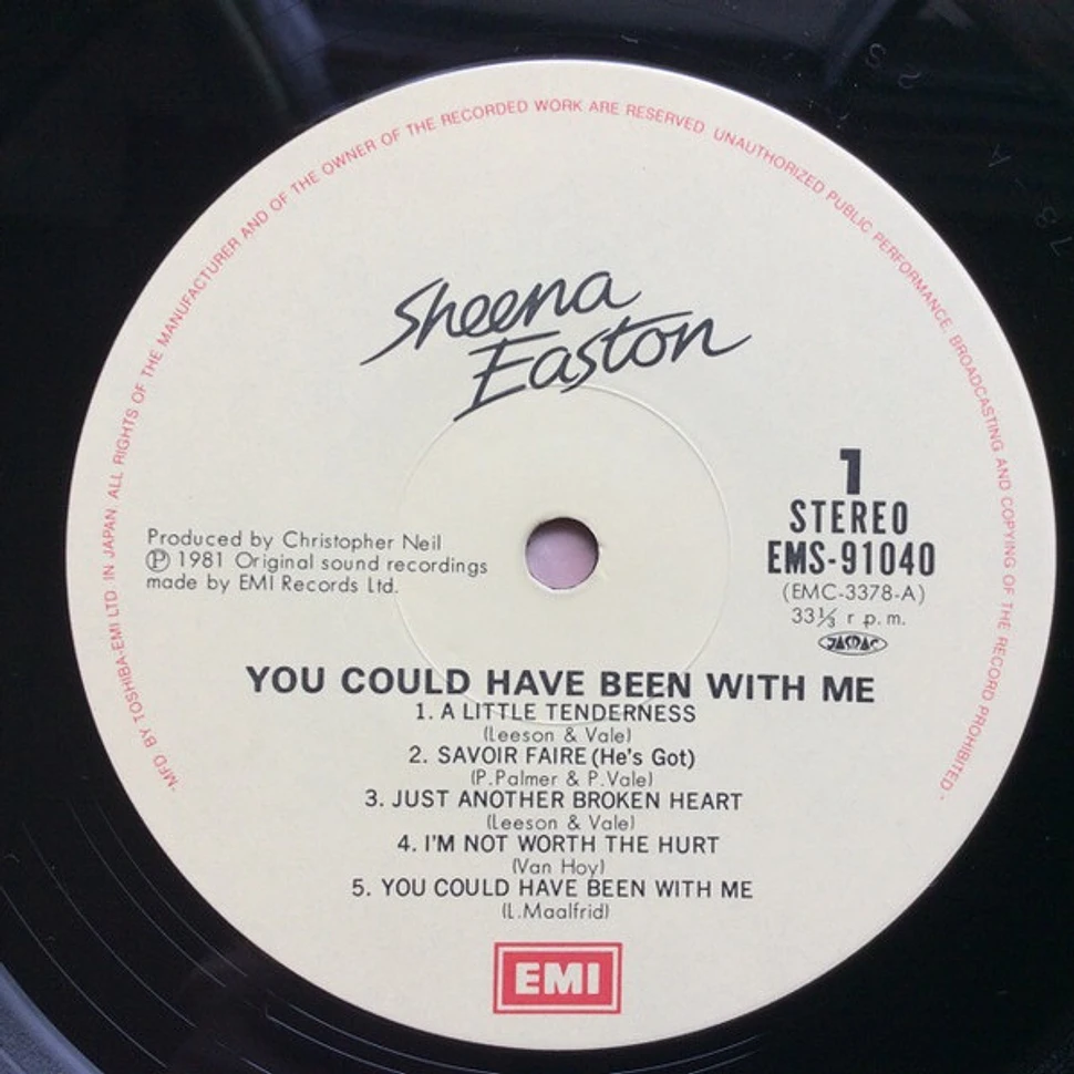 Sheena Easton You Could Have Been With Me Vinyl Lp 1981 Jp