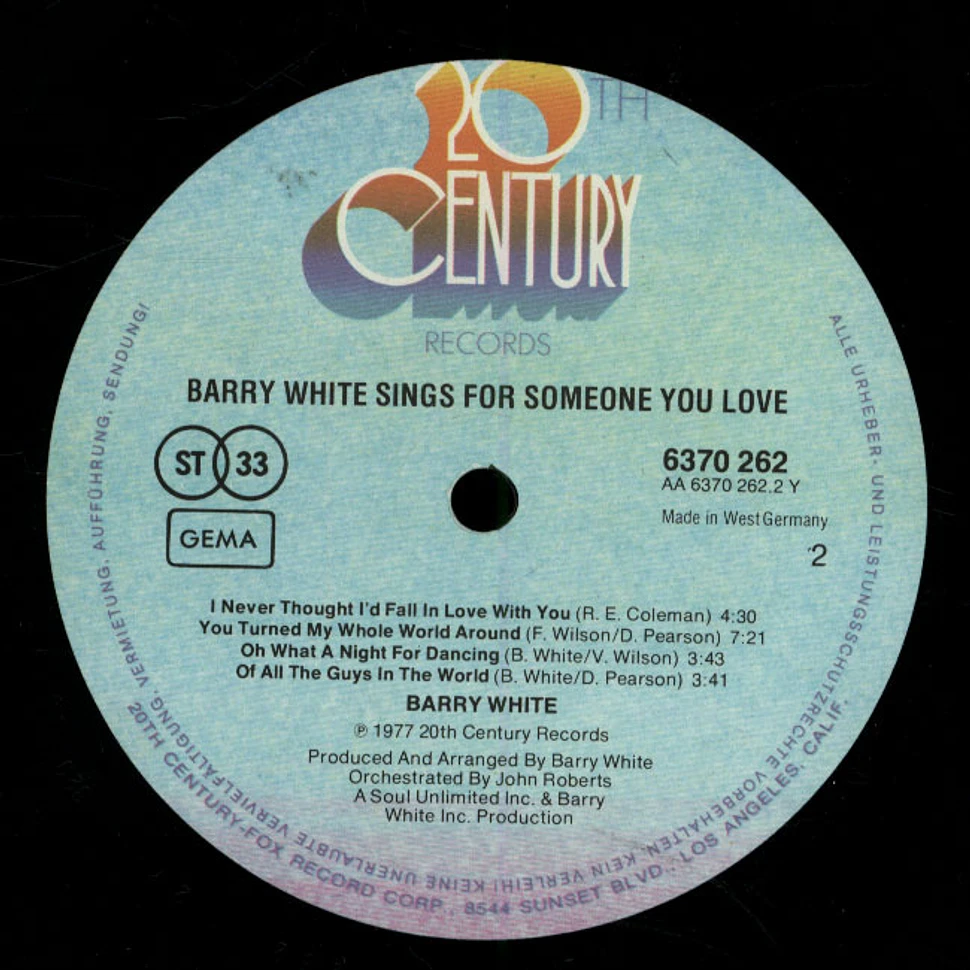 Barry White - Barry White Sings For Someone You Love - Vinyl LP - 1977 ...