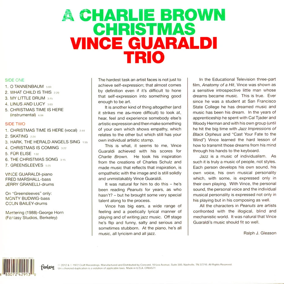 Vince Guaraldi Trio - A Charlie Brown Christmas White Vinyl Edition ...