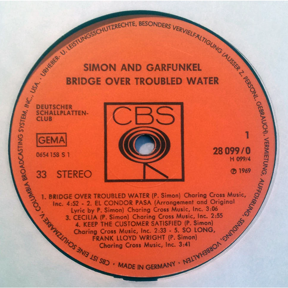 Simon And Garfunkel Bridge Over Troubled Water Vinyl Lp 1970 De
