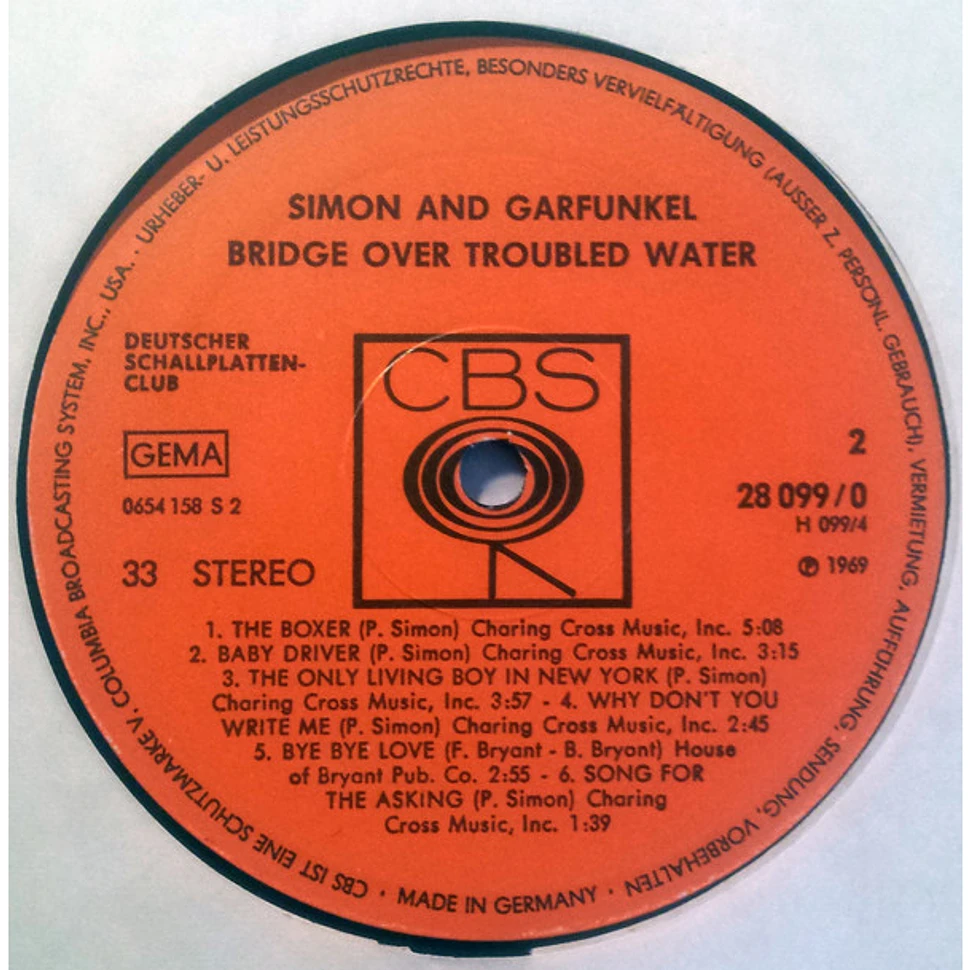 Simon And Garfunkel Bridge Over Troubled Water Vinyl Lp 1970 De