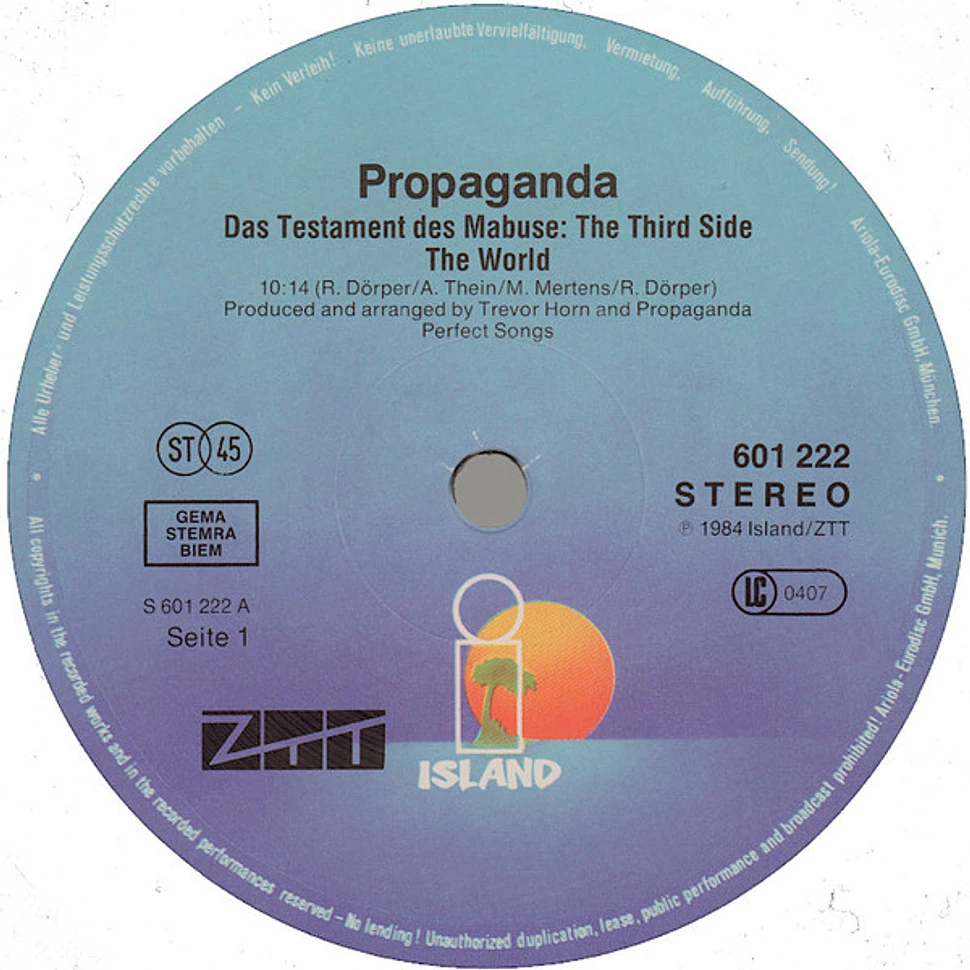 Propaganda - Dr. Mabuse - Vinyl 12" - 1984 - EU - Original | HHV