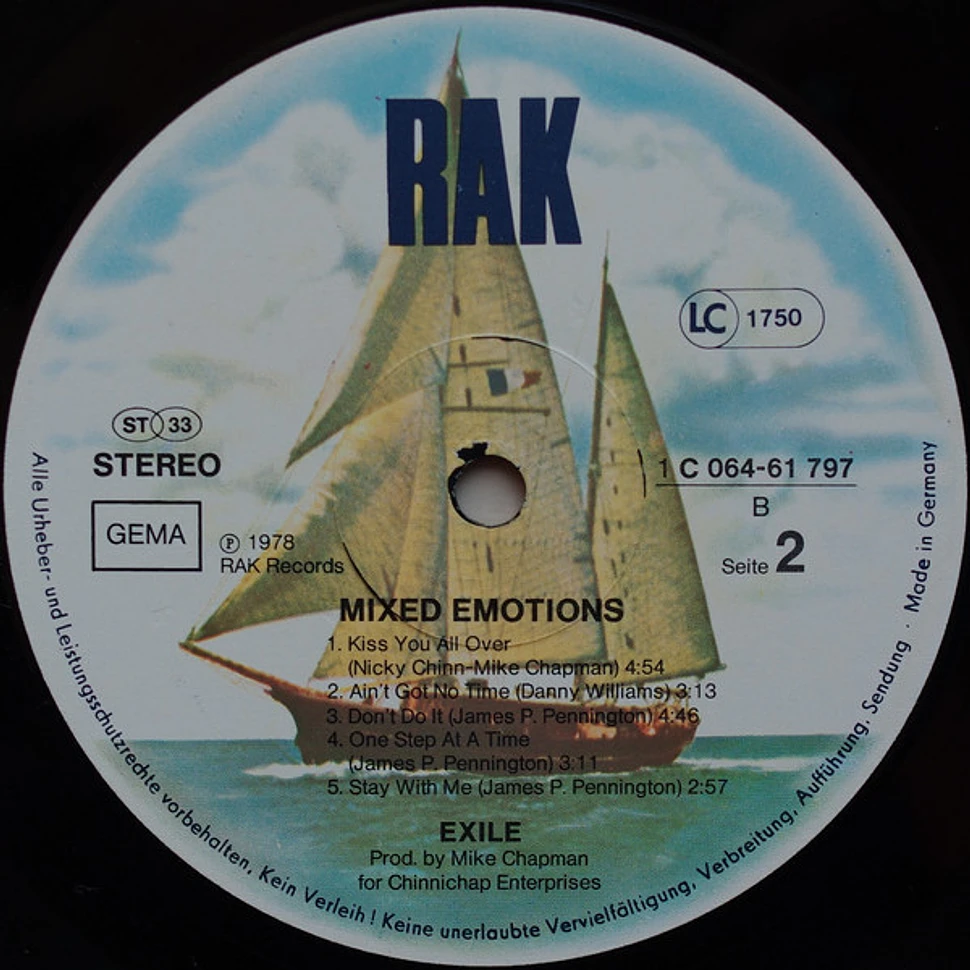 Exile - Mixed Emotions - Vinyl LP - 1978 - DE - Original | HHV