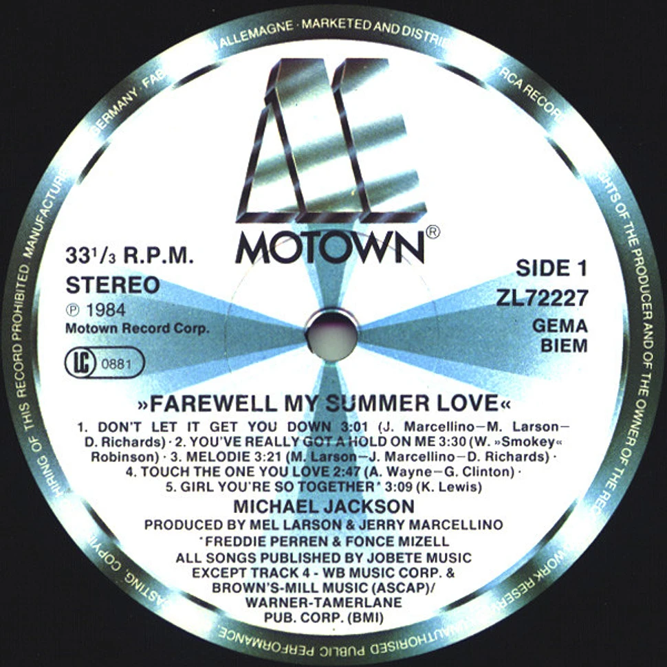 Michael Jackson - Farewell My Summer Love - Vinyl LP - 1984 - UK ...