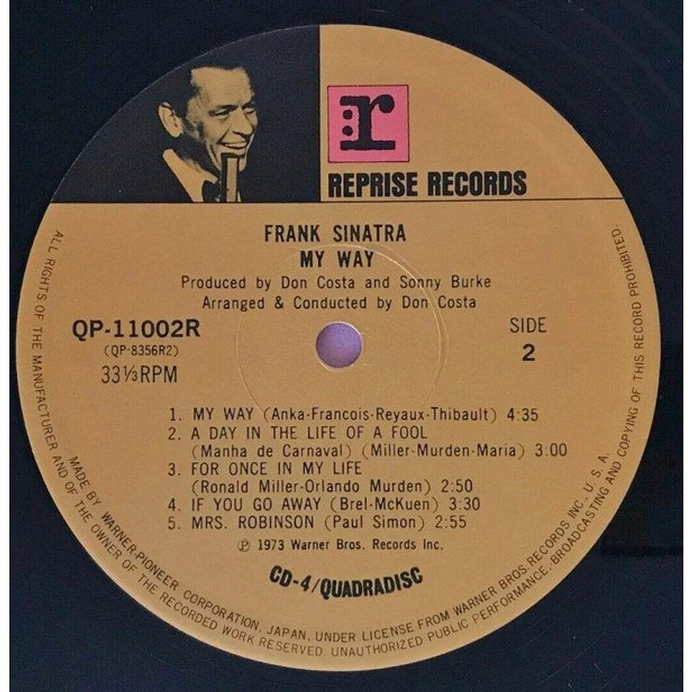 Frank Sinatra - My Way - Vinyl LP - 1973 - JP - Original | HHV