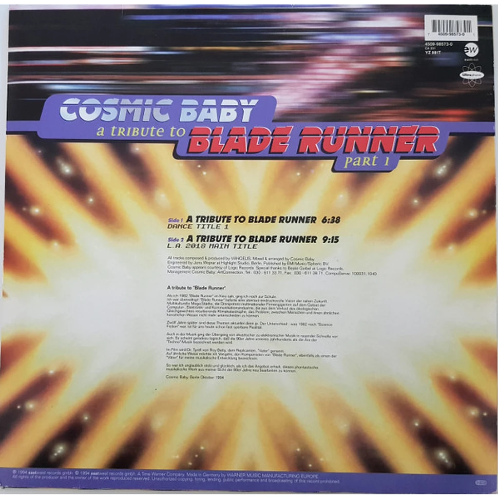 Cosmic Baby - A Tribute To Blade Runner Part 1 - Vinyl 12" - 1994 - DE ...