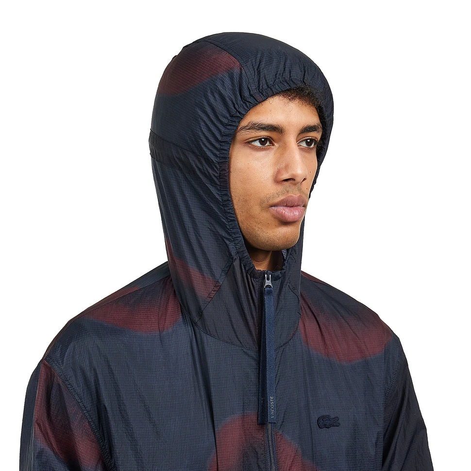 Lacoste - Lightweight Printed Ripstop Cropped Jacket (Navy Blue ...