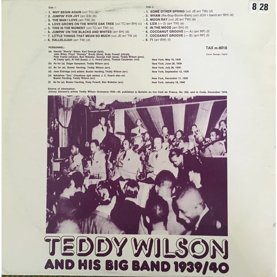 Teddy Wilson - Teddy Wilson And His Big Band 1939/40 - Vinyl LP - 1970 ...
