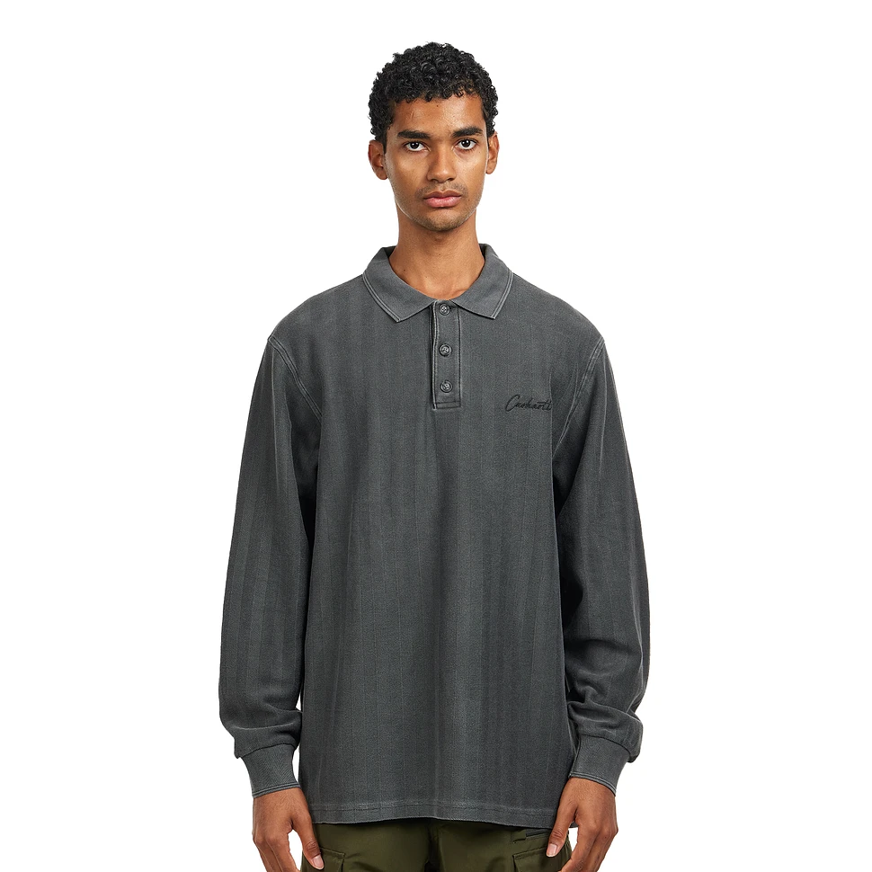 Carhartt WIP - L/S Morrison Rugby Shirt (Black Pigment Garment Dyed) | HHV