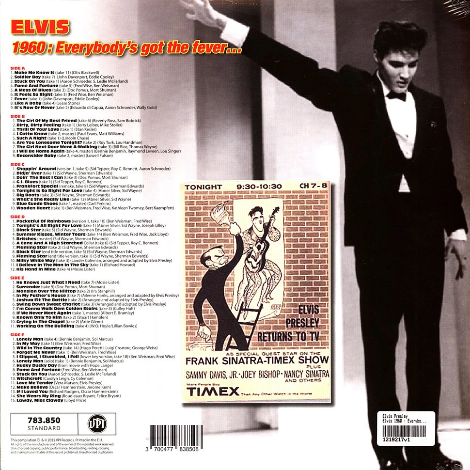 Elvis Presley - Elvis 1960 : Everybody's Got The Fever Record Store Day 2025 Edition - Vinyl 3LP ...