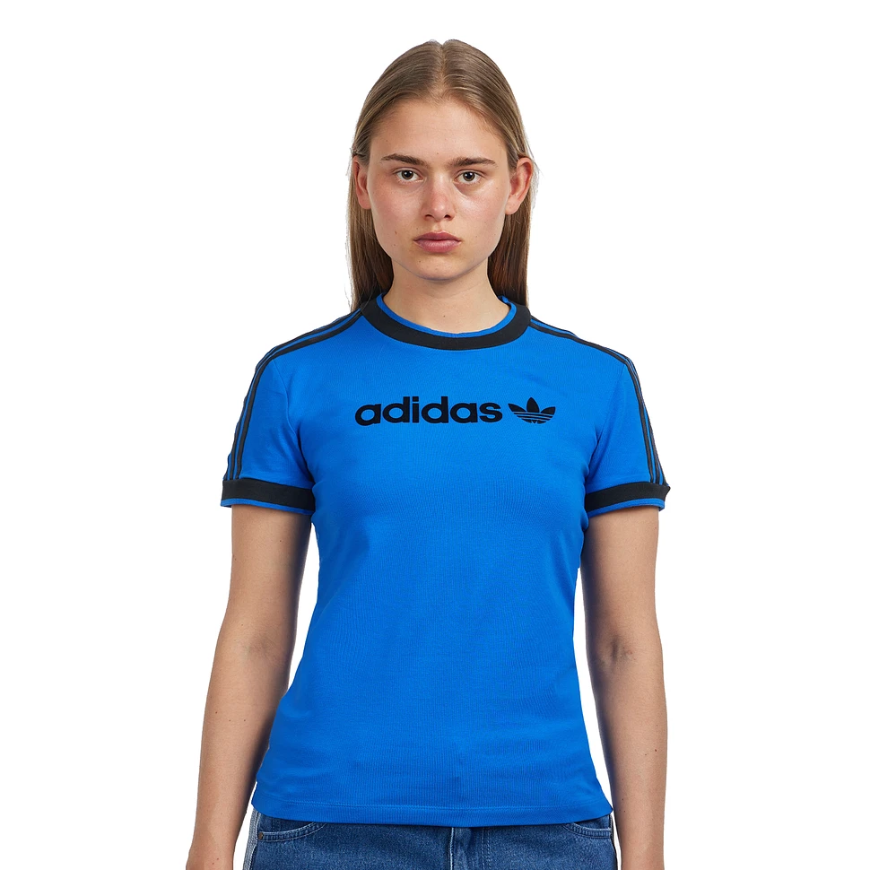 adidas - Linear Logo 3-Stripes T-Shirt (Blue) | HHV