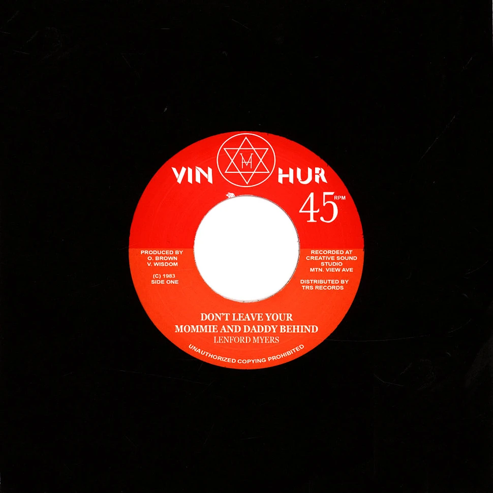 Lenford Myers - Don't Leave Your Mommie & Daddy Behind Black Vinyl ...