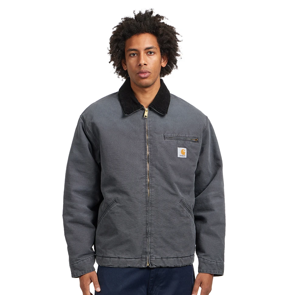 Carhartt WIP - OG Detroit Jacket "Dearborn" Canvas (Graphite / Black ...