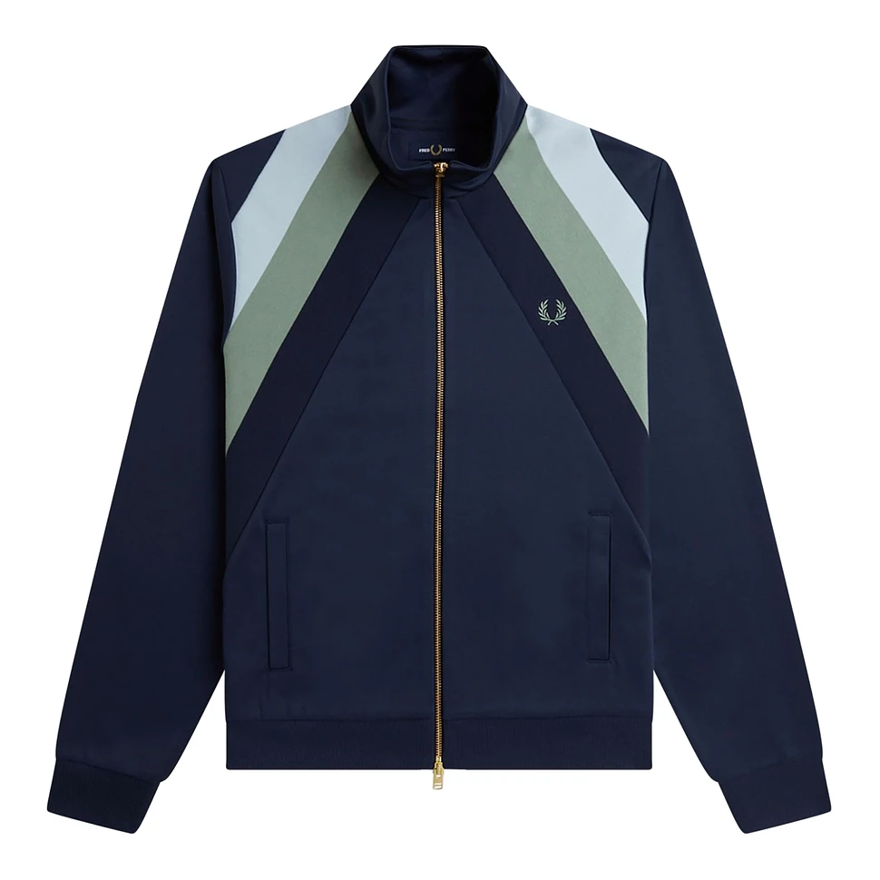 Fred Perry - Striped Panel Track Jacket (Dark Airforce) | HHV
