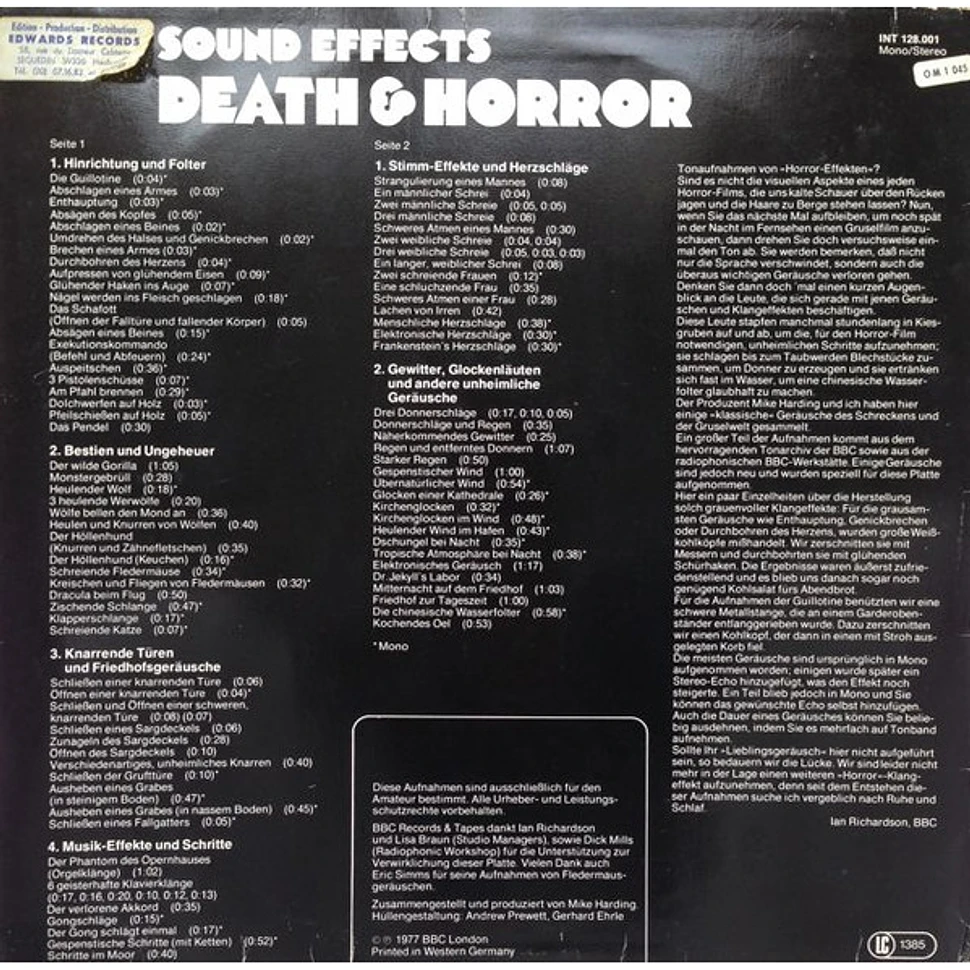 Mike Harding - Sound Effects - Death & Horror - Vinyl LP - 1977 - DE ...