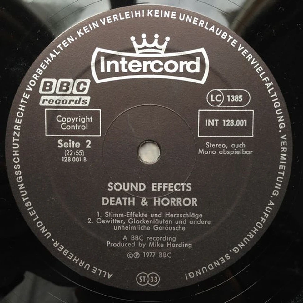 Mike Harding - Sound Effects - Death & Horror - Vinyl LP - 1977 - DE ...