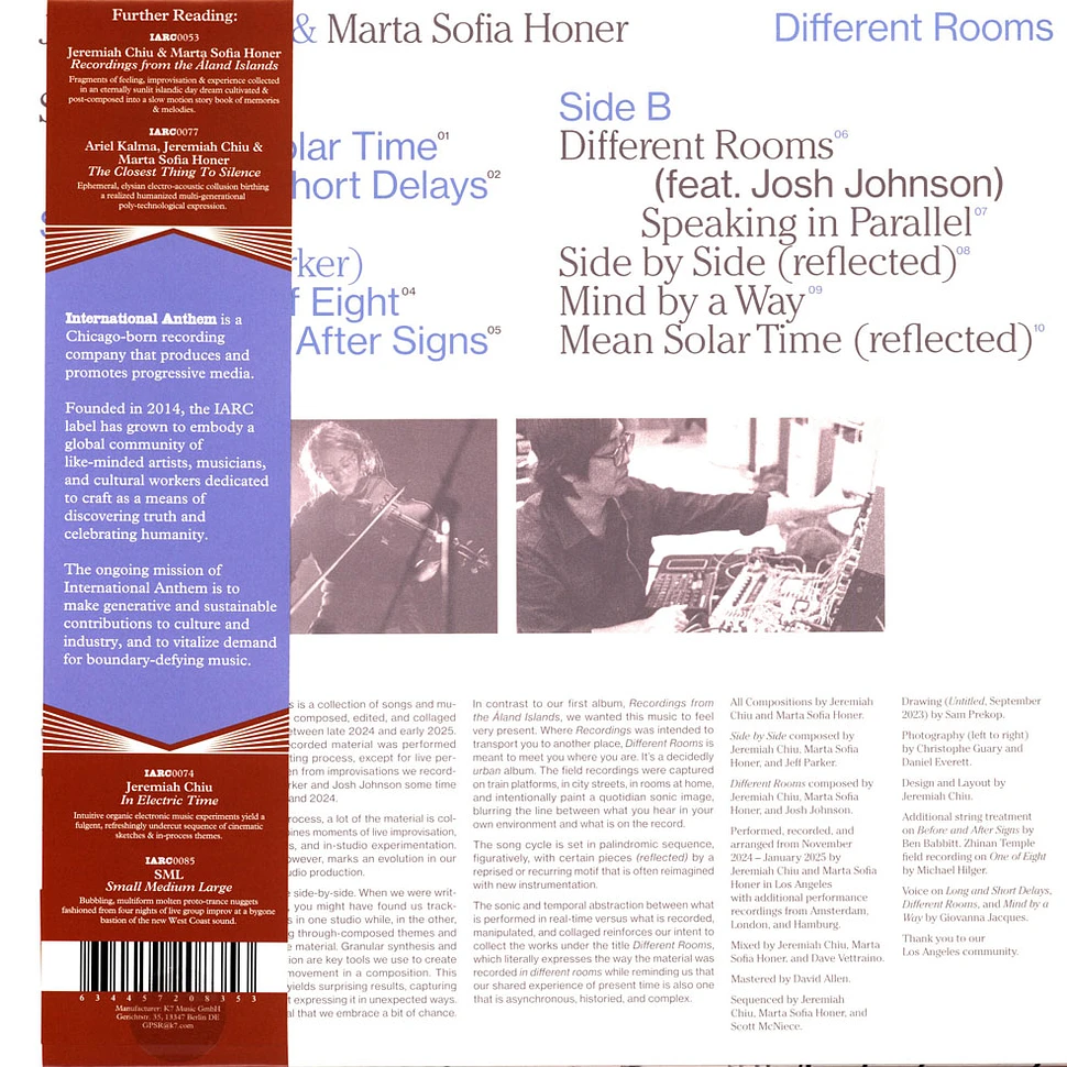 Jeremiah Chiu /Marta Sofia Honer - Different Rooms Black Vinyl Edition ...