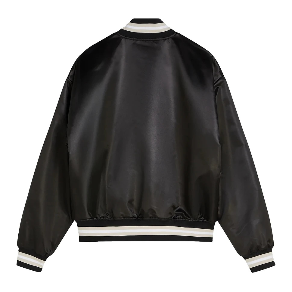 Patta - Script Logo Satin Varsity Jacket (Black) | HHV