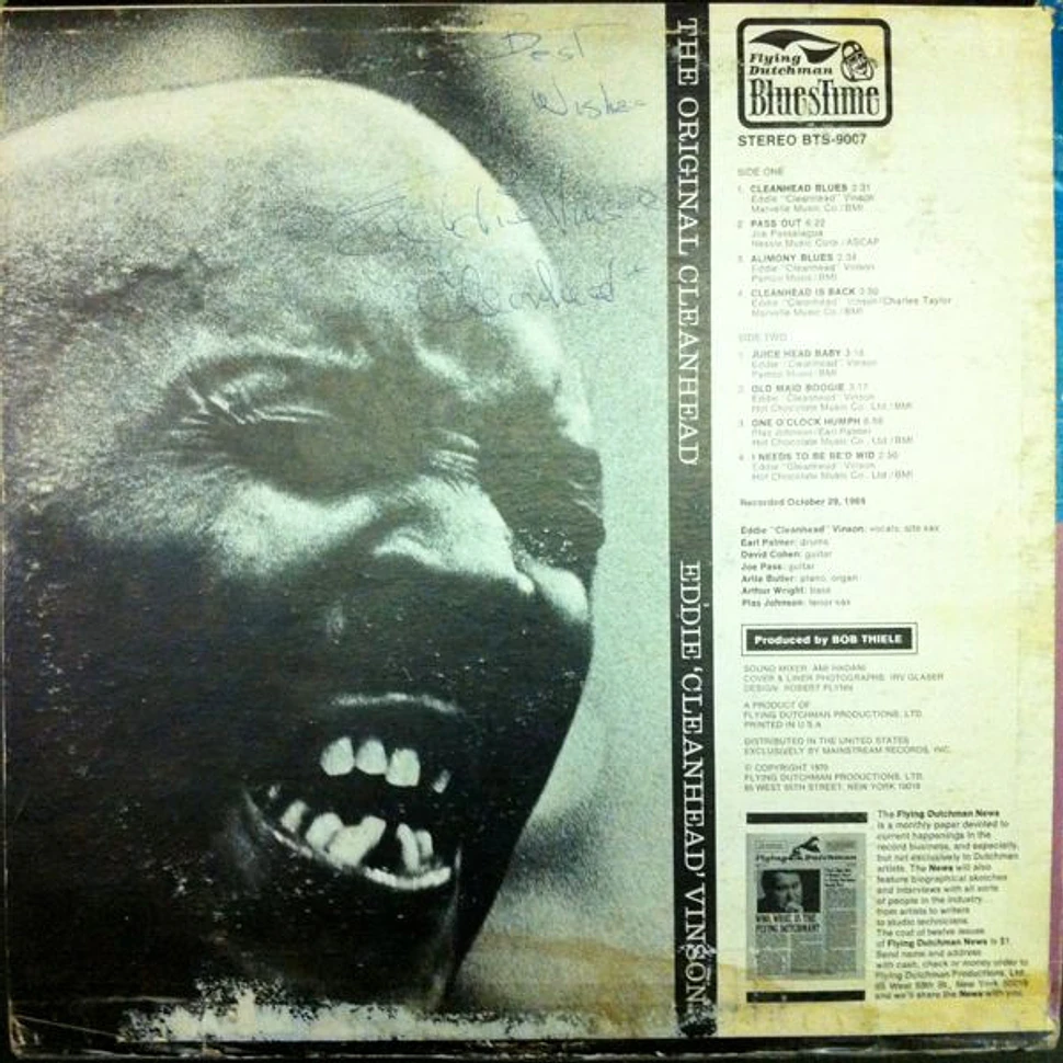 Eddie "Cleanhead" Vinson - The Original Cleanhead - Vinyl LP - 1970 ...
