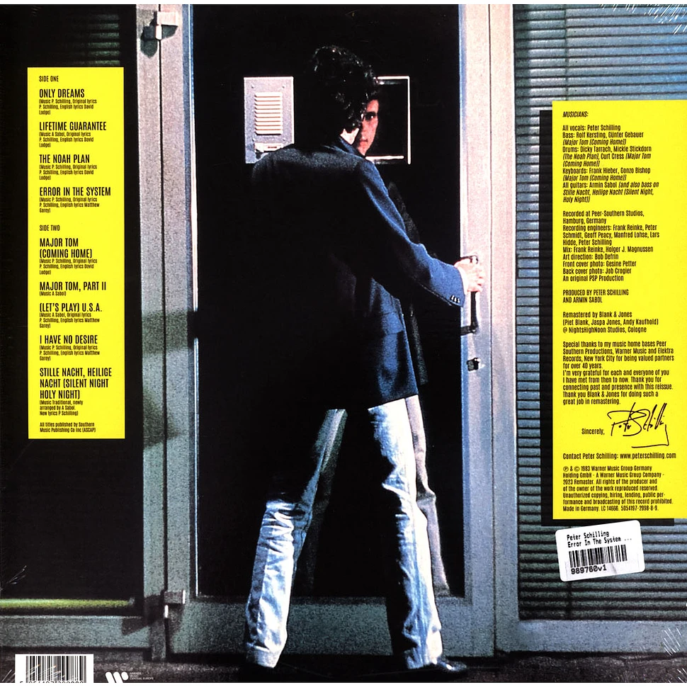Peter Schilling - Error In The System - Vinyl LP - 1983 - DE - Reissue ...