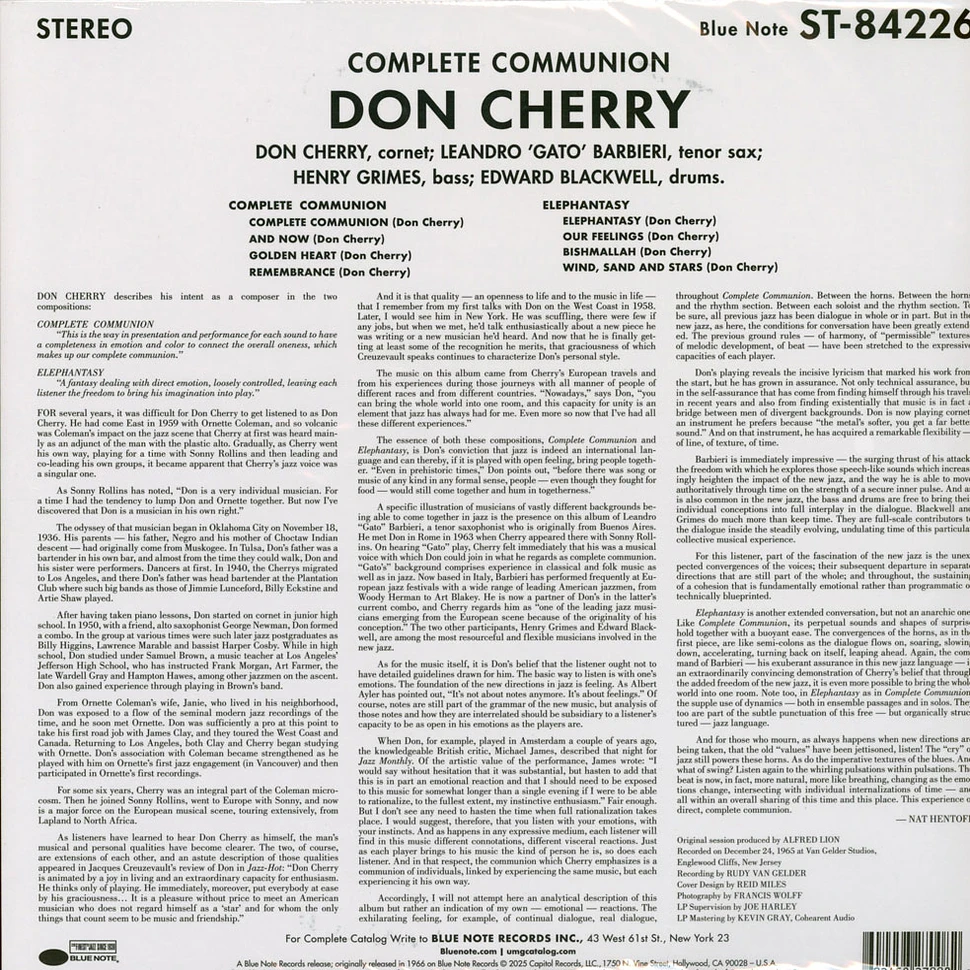 Don Cherry - Complete Comunion Blue Note Tone Poet Series - Vinyl LP ...