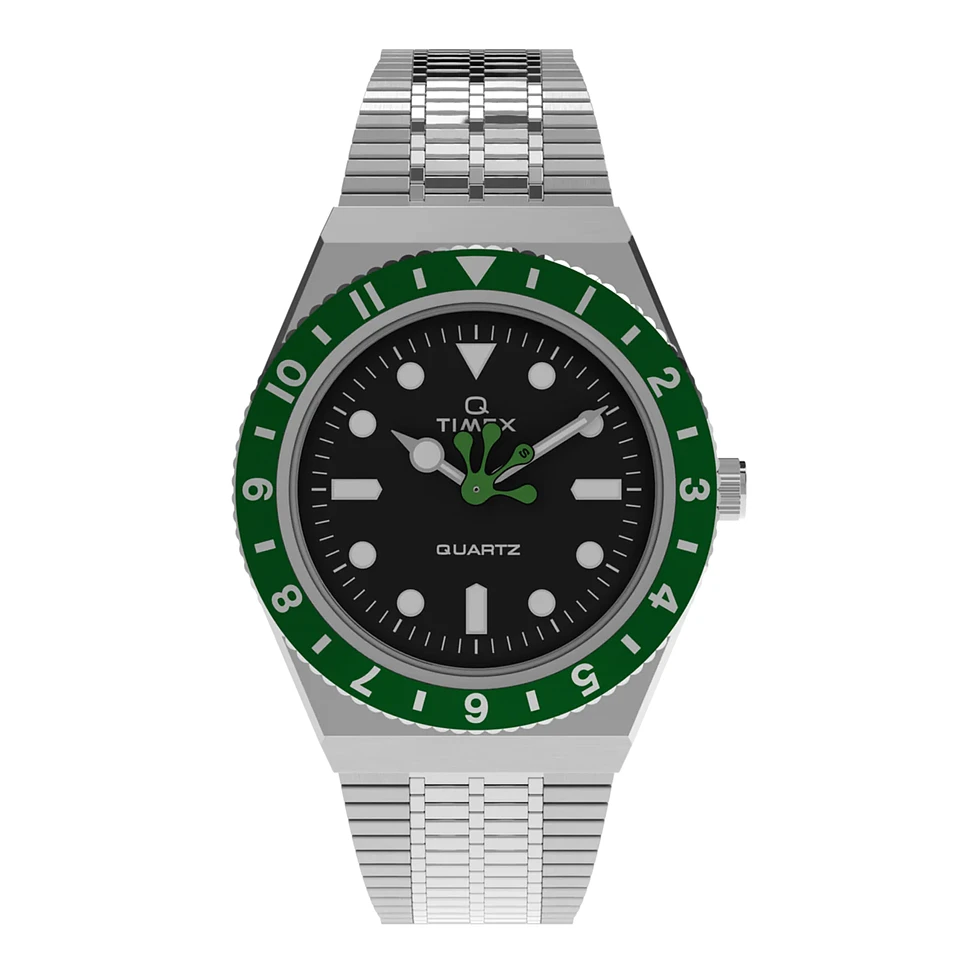 Timex x seconde/seconde/ - Q Timex Watch (Sst Case / Black Dial Green ...