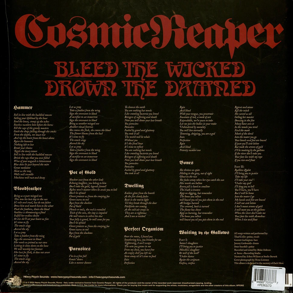 Cosmic Reaper - Bleed The Wicked Drown The Damned Gold Nugget Vinyl ...