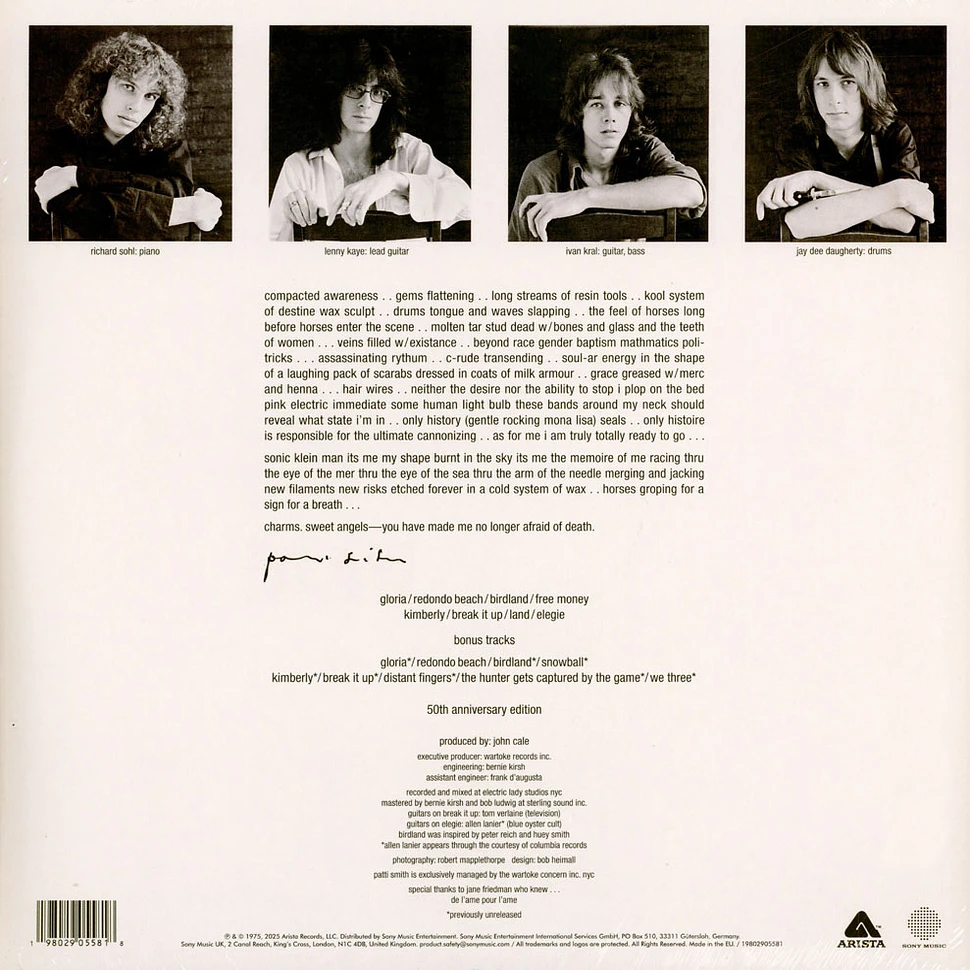 Patti Smith - Horses 50th Anniversary - Vinyl 2LP - 2025 - EU ...