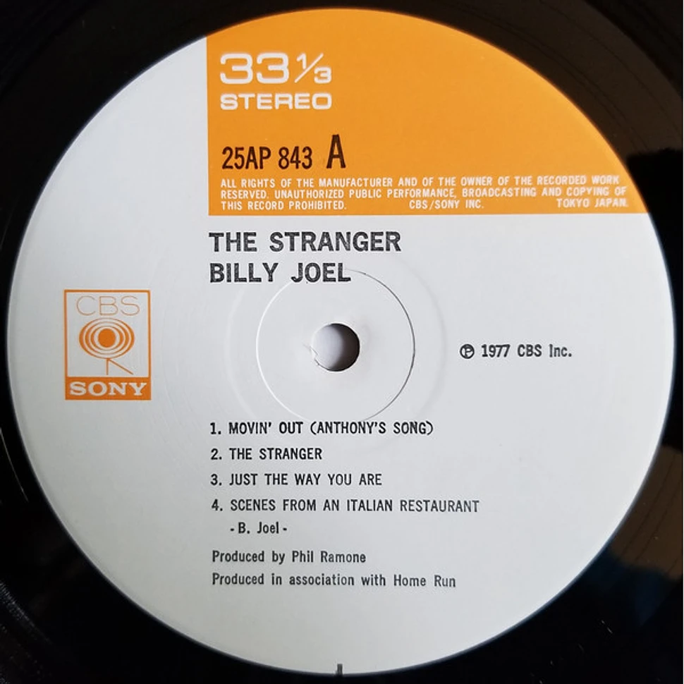 Billy Joel - The Stranger - Vinyl LP - 1977 - JP - Original | HHV
