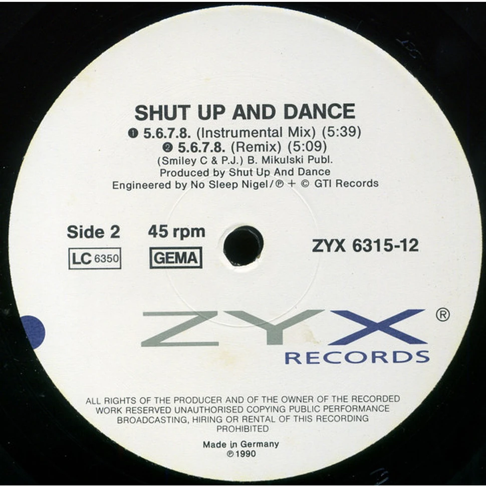 Shut Up & Dance - 5.6.7.8. - Vinyl 12" - 1990 - DE - Original | HHV
