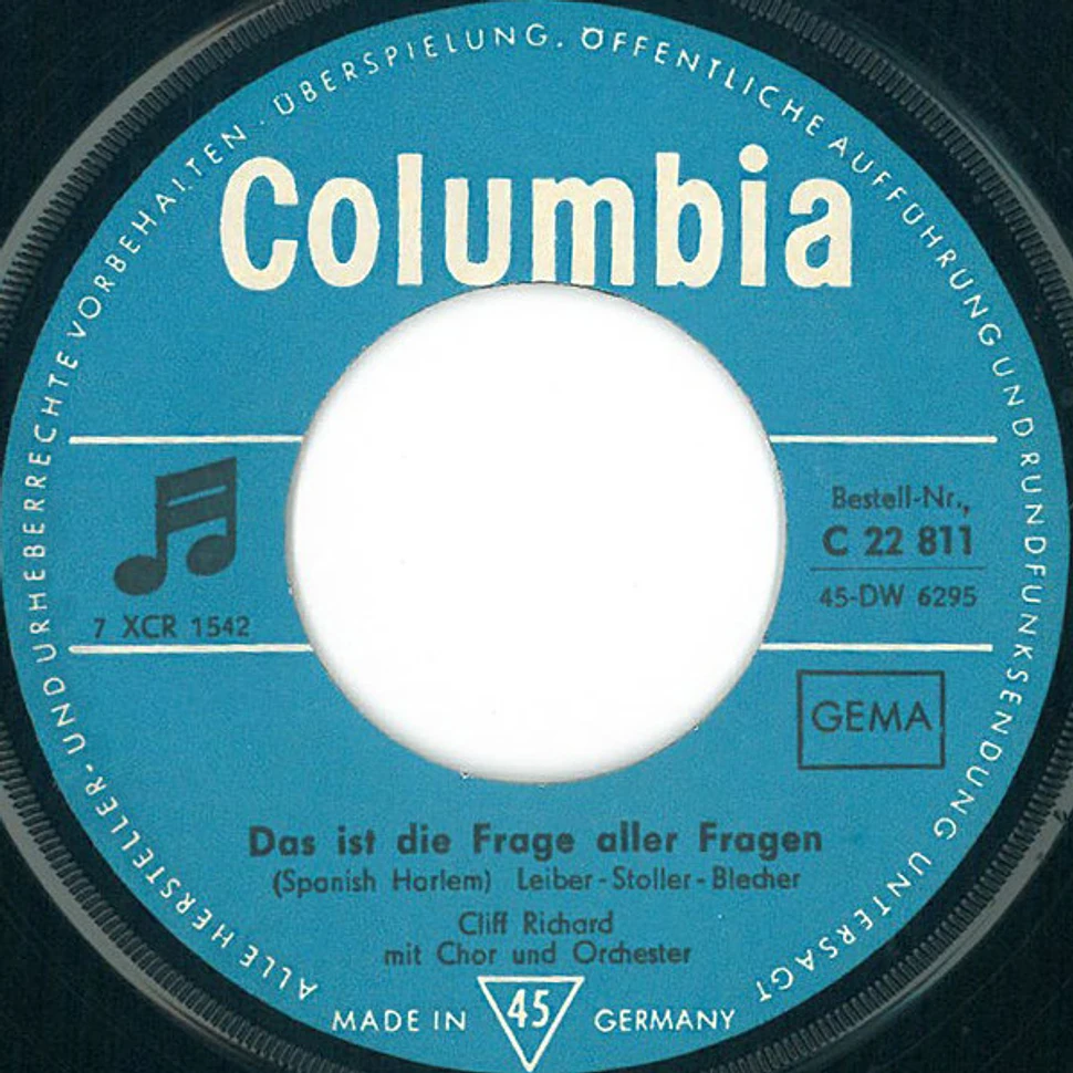 Cliff Richard - Das Ist Die Frage Aller Fragen / Nur Mit Dir - Vinyl 7 ...