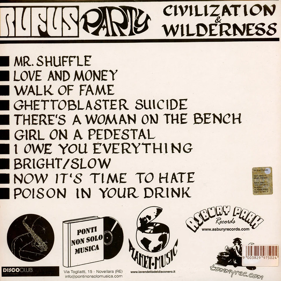Rufus Party - Civilization & Wilderness Plus Cd - Vinyl 2LP - WW | HHV