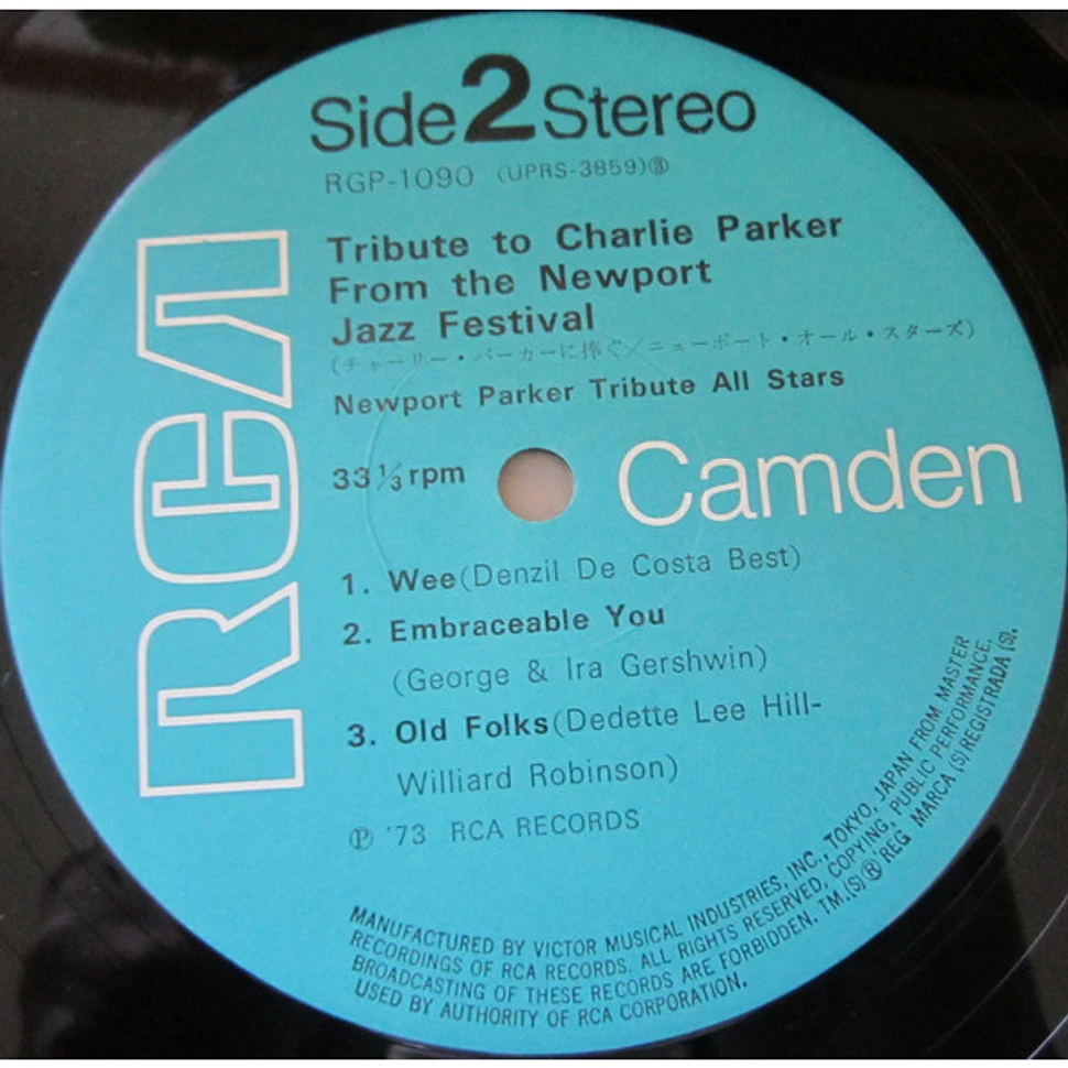 Newport Parker Tribute All Stars - Tribute To Charlie Parker From The Newport Jazz Festival ...