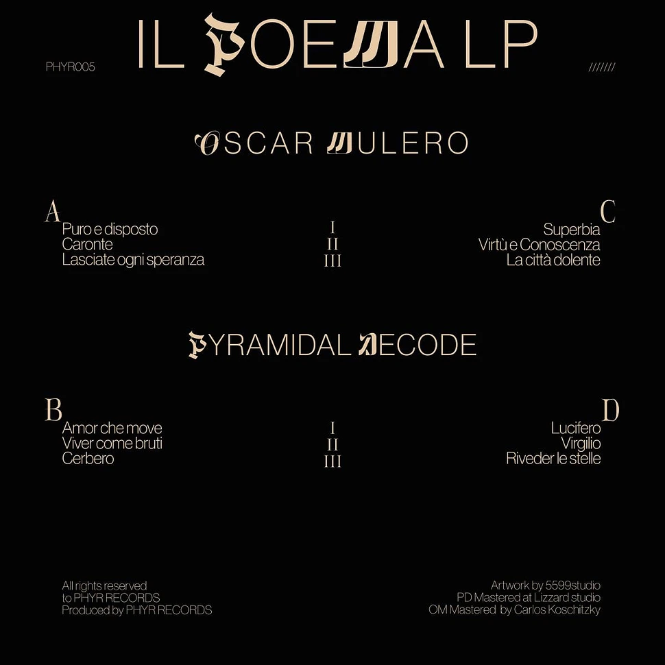 Oscar Mulero & Pyramidal Decode - Il Poema - Vinyl 12" - 2025 - EU ...