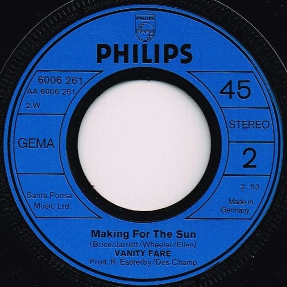 Vanity Fare - Rock And Roll Is Back - Vinyl 7" - 1972 - DE - Original | HHV