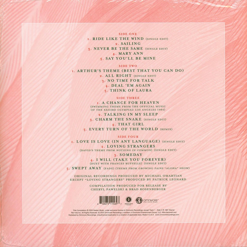 Christopher Cross - All Right: The Worldwide Singles 1980-1988 Pink ...
