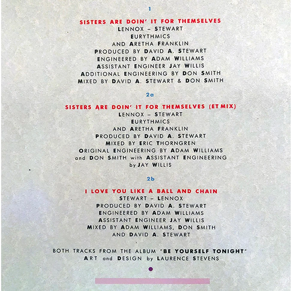 Eurythmics And Aretha Franklin - Sisters Are Doin' It For Themselves ...