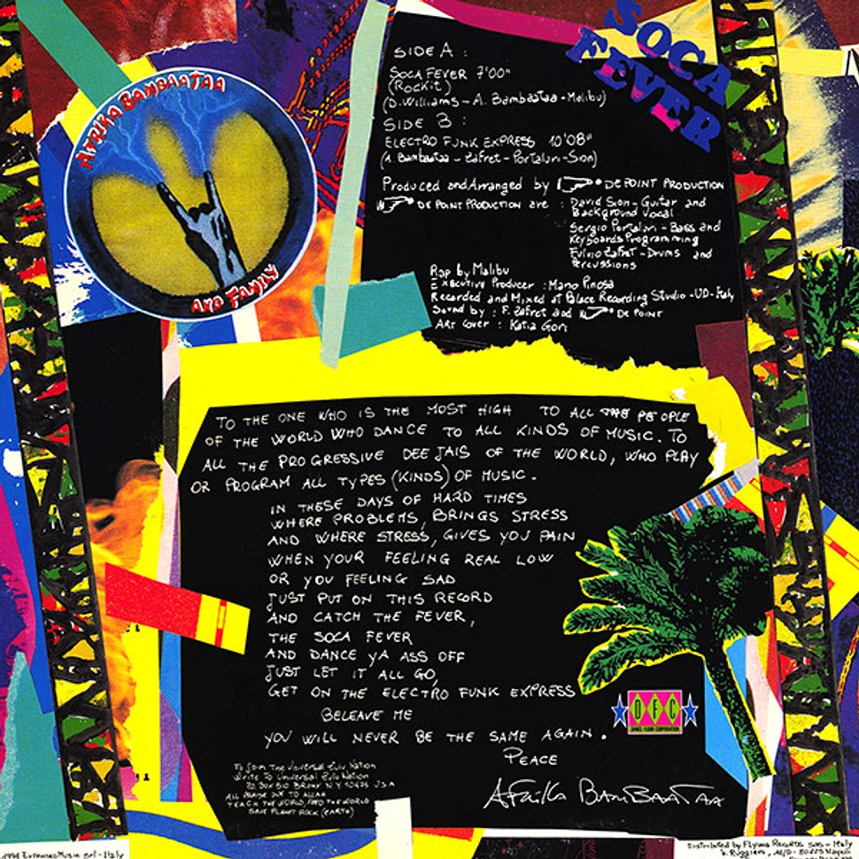 Afrika Bambaataa & Family - Soca Fever - Vinyl 12" - 1991 - IT ...